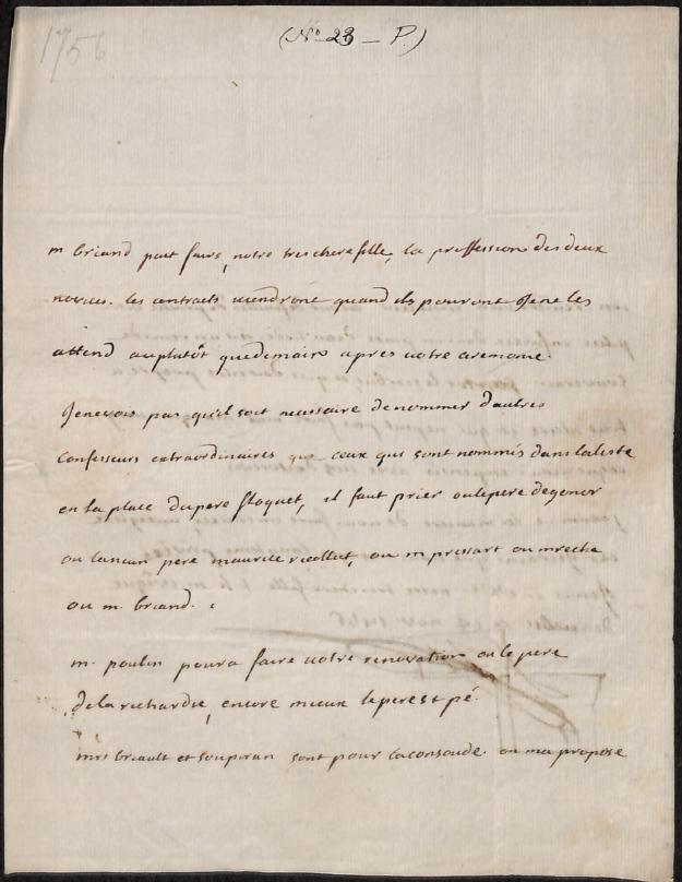 Lettre de Monseigneur de Pontbriand à la supérieure de l'Hôtel-Dieu de ...